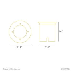 FOCO BASE GU10 EMPOTRADO A PISO DIRIGIBLE - Ledconcept