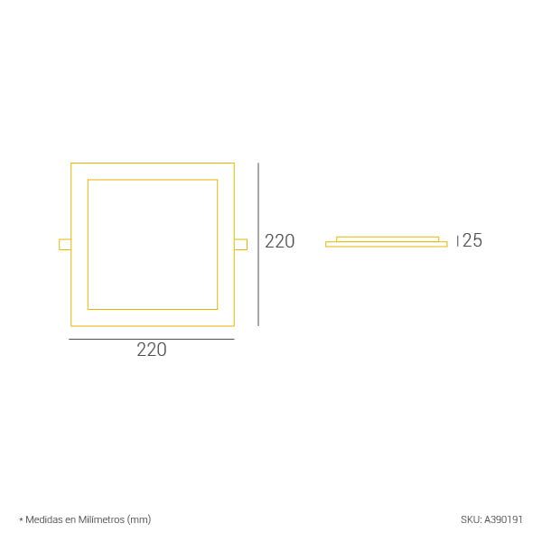 PANEL LED RETRO ILUMINADO CUADRADO 20W 4.300ºK - Ledconcept